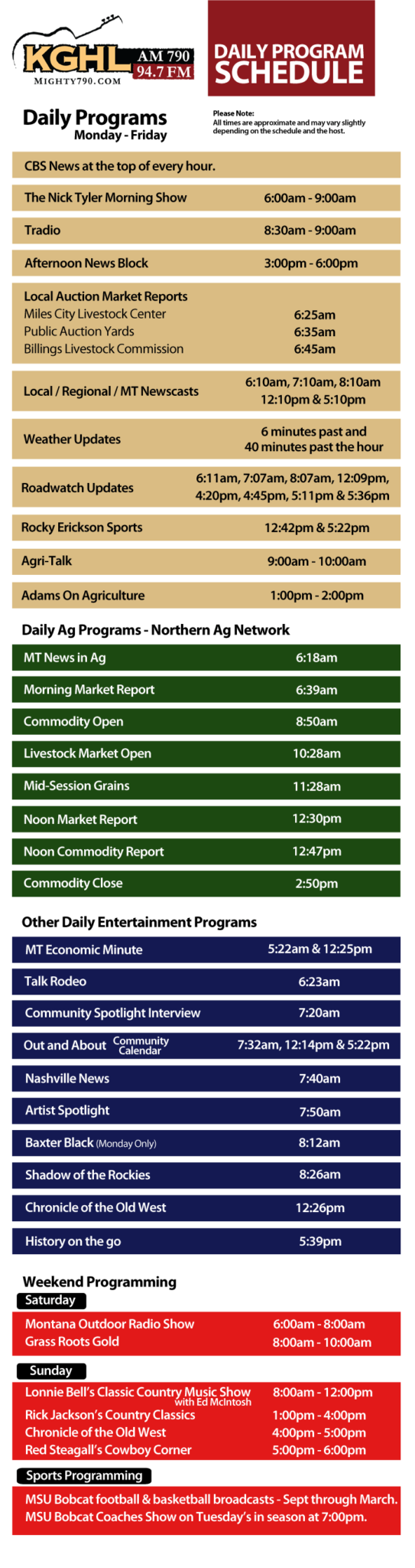 Shows - The Mighty 790AM & 94.7FM KGHL