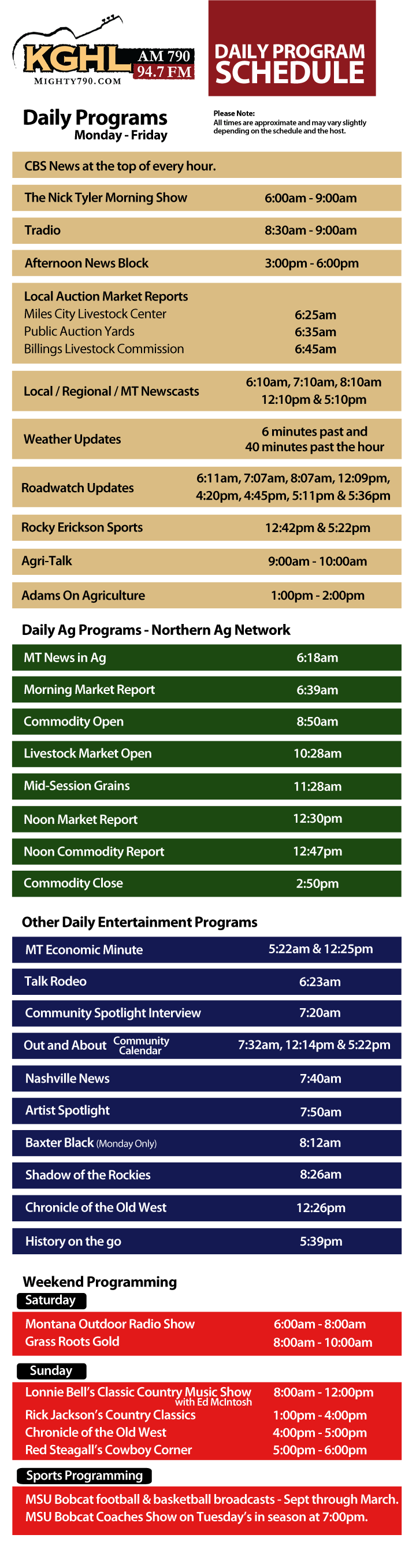 Shows - The Mighty 790AM & 94.7FM KGHL